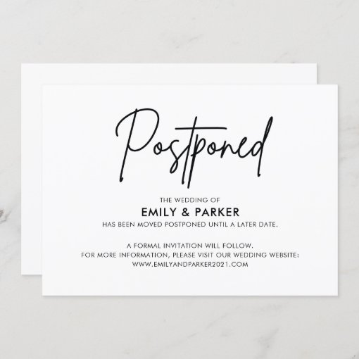 Postponement Announcement | Zazzle