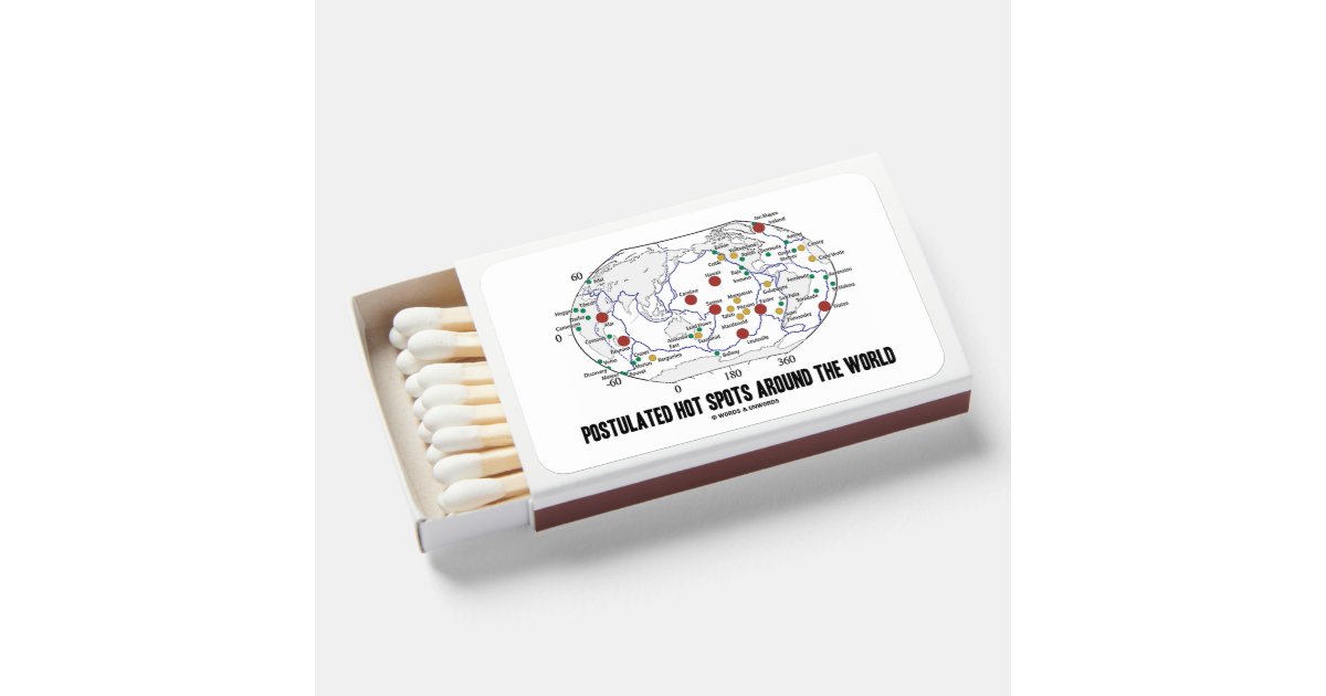 Postulated Hot Spots Around The World Geology Matchboxes | Zazzle