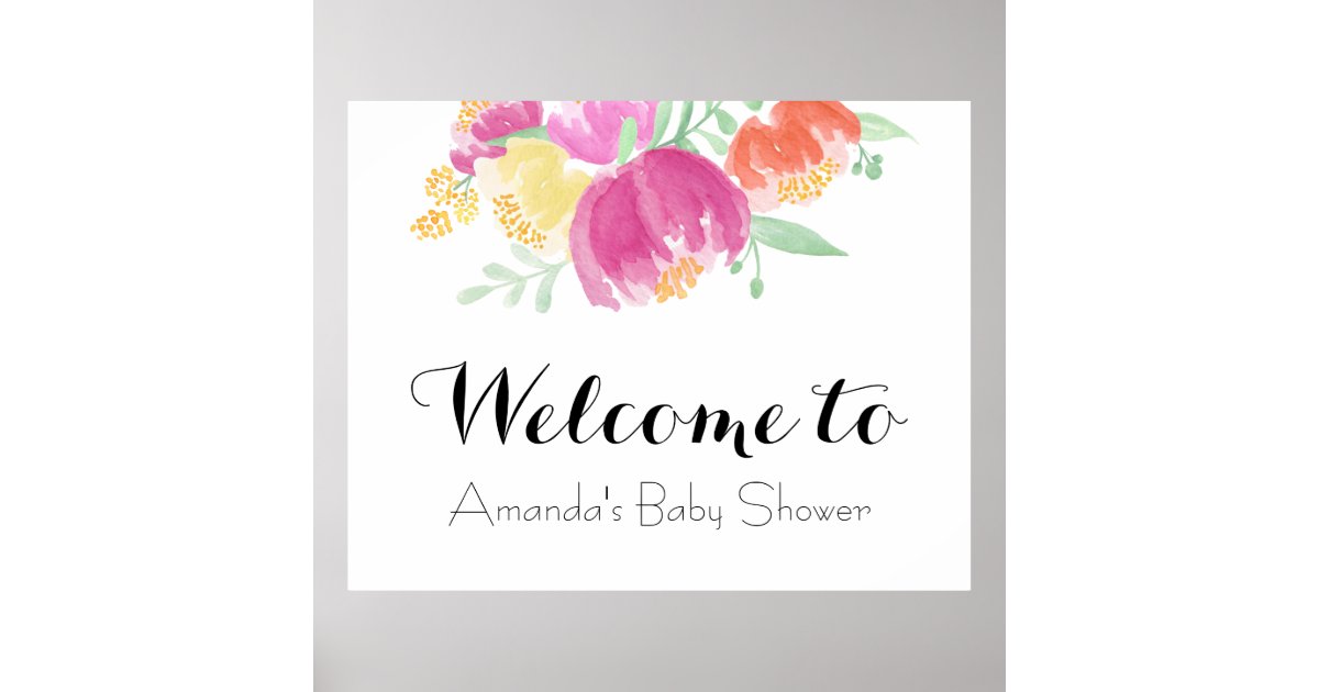 Posy Garden Welcome Poster | Zazzle