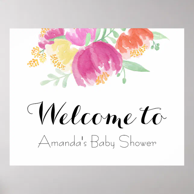 Posy Garden Welcome Poster | Zazzle