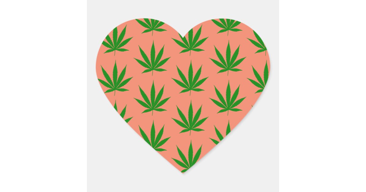 Pot Leaf Heart Sticker | Zazzle