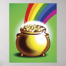 Pot of gold and rainbow poster | Zazzle