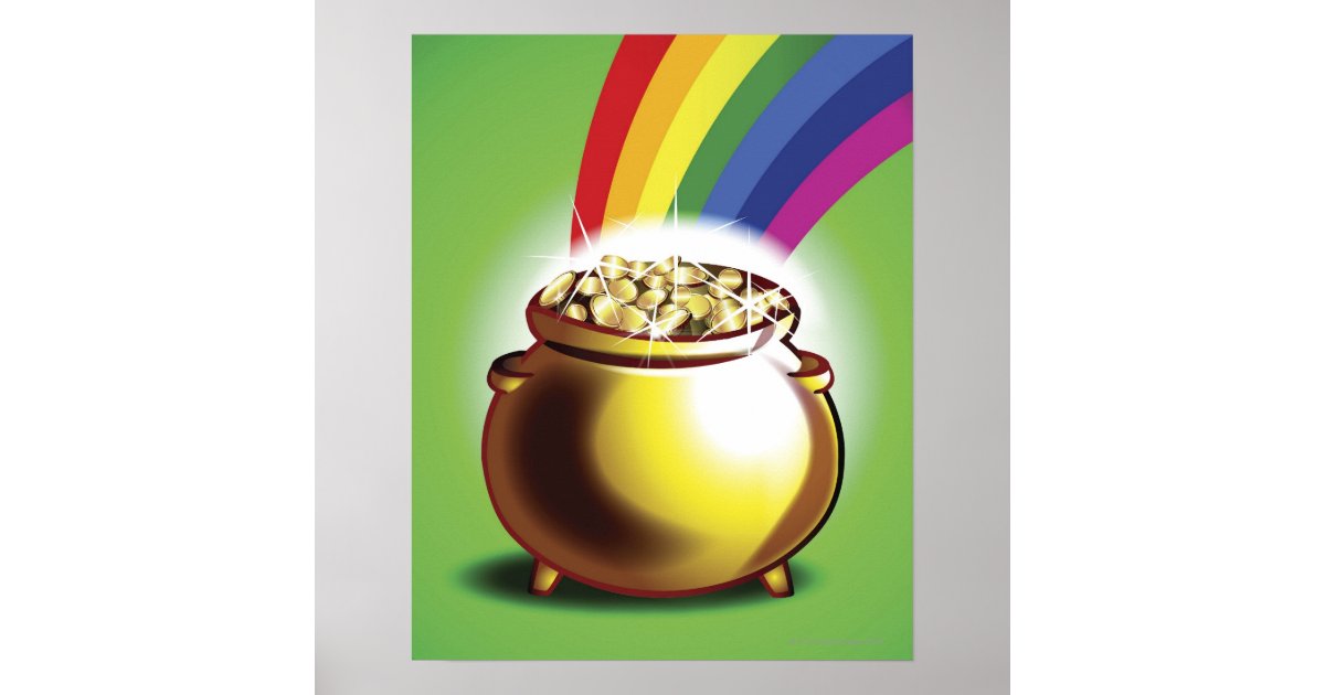 Pot of gold and rainbow poster | Zazzle