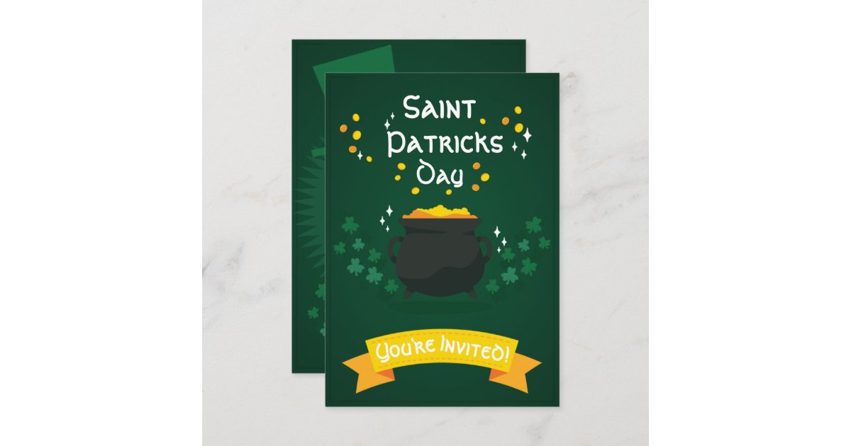 Pot Of Gold | St. Patricks Day Party Invitations | Zazzle