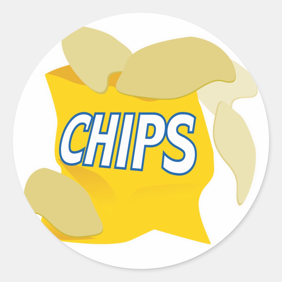 potato chips classic round sticker | Zazzle