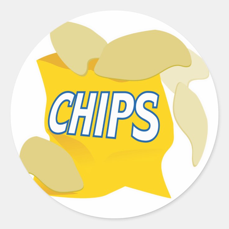 potato chips classic round sticker | Zazzle