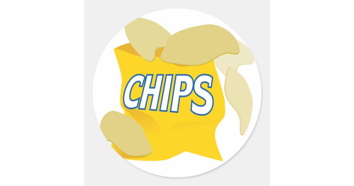 potato chips classic round sticker | Zazzle