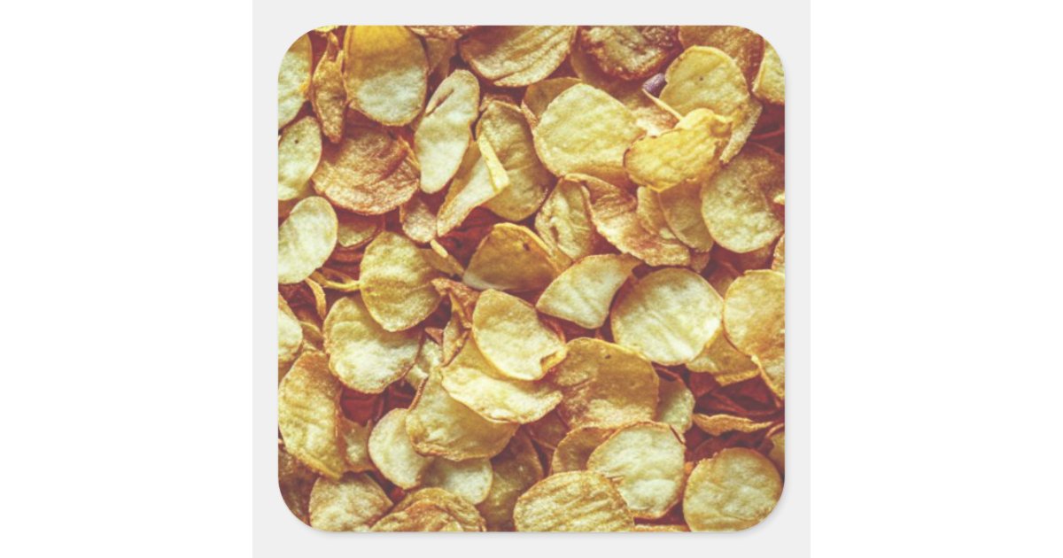 Potato Chips Square Sticker | Zazzle