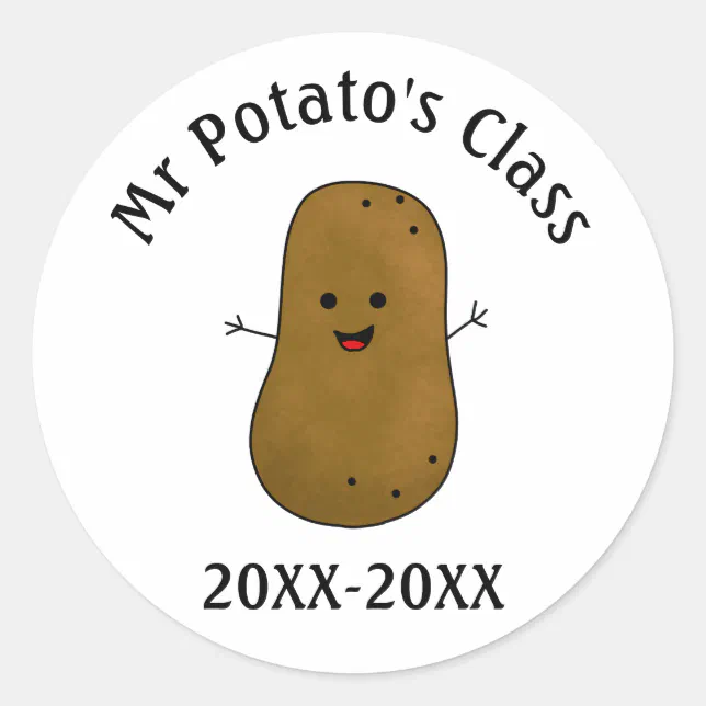 Potato Class Date Classic Round Sticker | Zazzle
