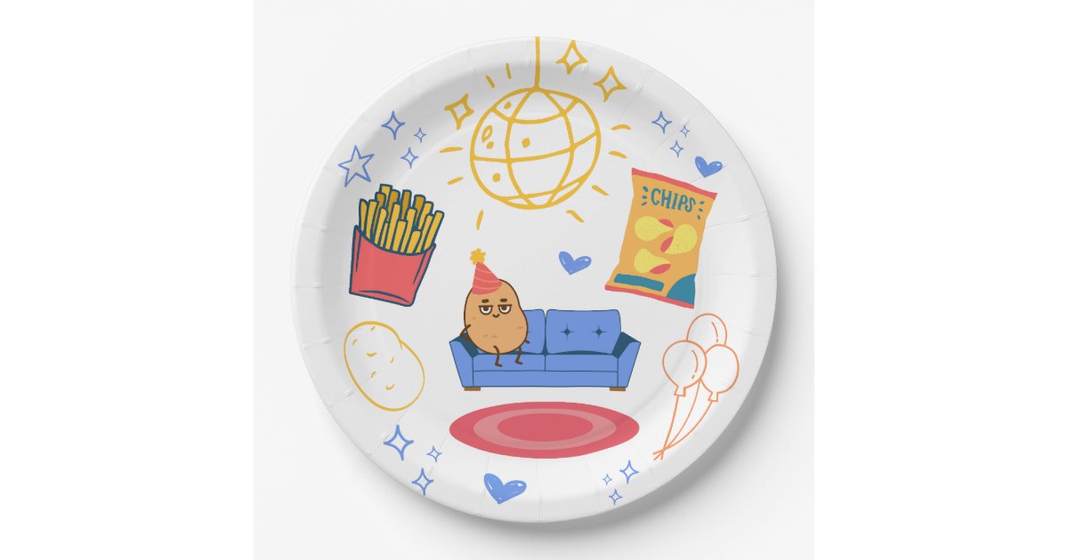 Potato Themed Party Paper Plates | Zazzle