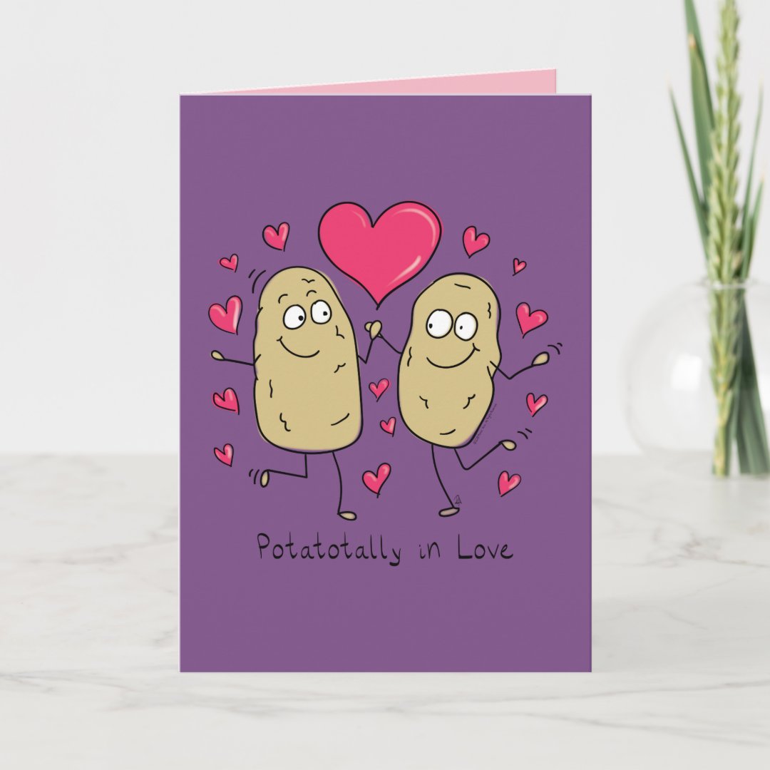 Potatotally in Love Valentine Potato Greeting Card | Zazzle