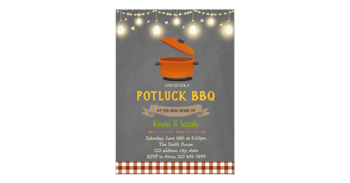 Potluck BBQ party invitation | Zazzle.com