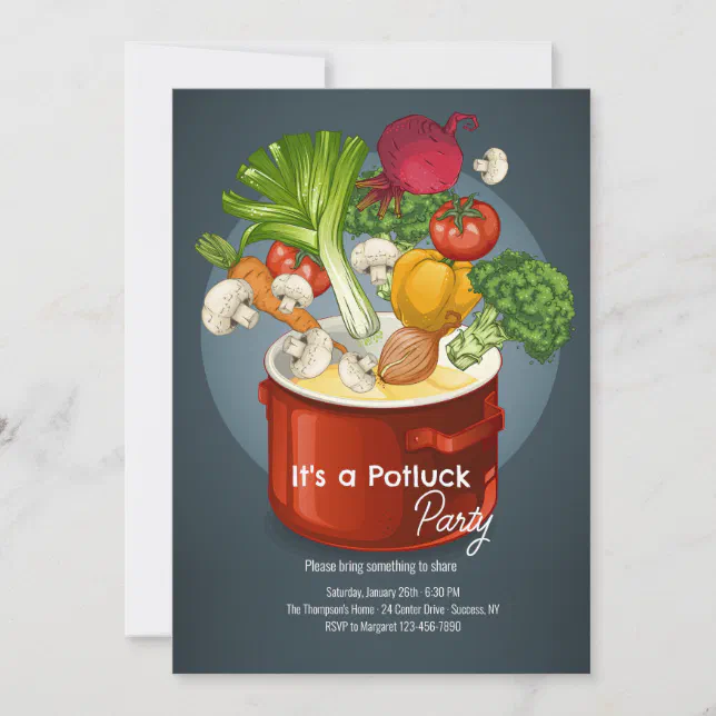 Potluck Dinner Party Invitation | Zazzle