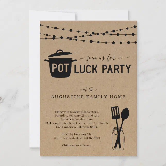 Potluck Party Invitation | Zazzle