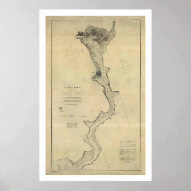 Potomac River Map Washington DC - 1864 Poster | Zazzle