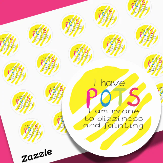 POTS syndrome awareness pin badge Classic Round Sticker | Zazzle