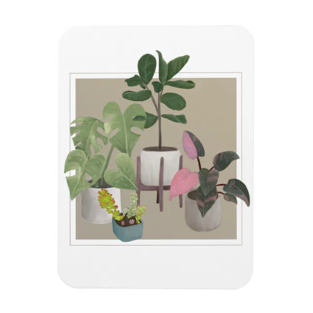 Potted Houseplants Magnet | Zazzle