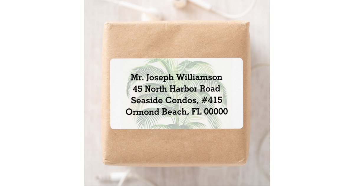 Potted Palm Tree Custom Shipping Labels | Zazzle