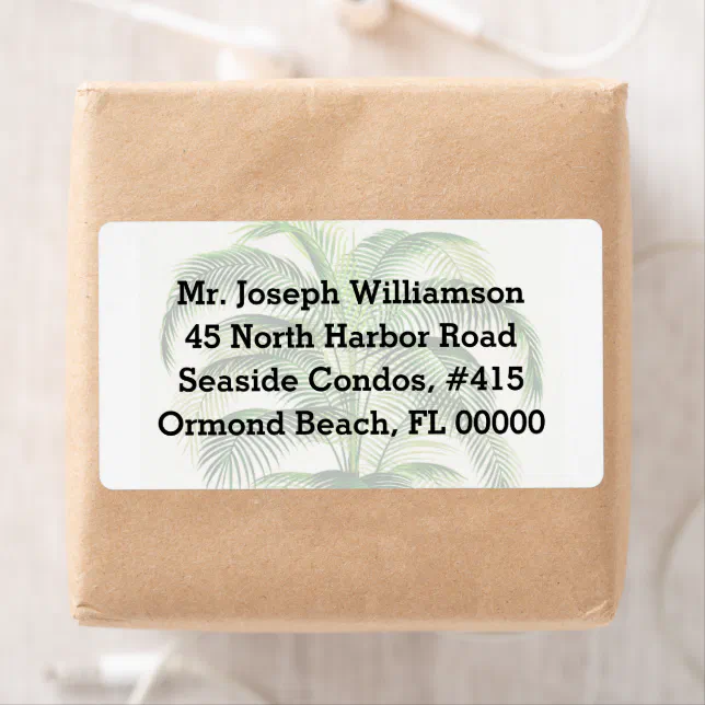 Potted Palm Tree Custom Shipping Labels | Zazzle
