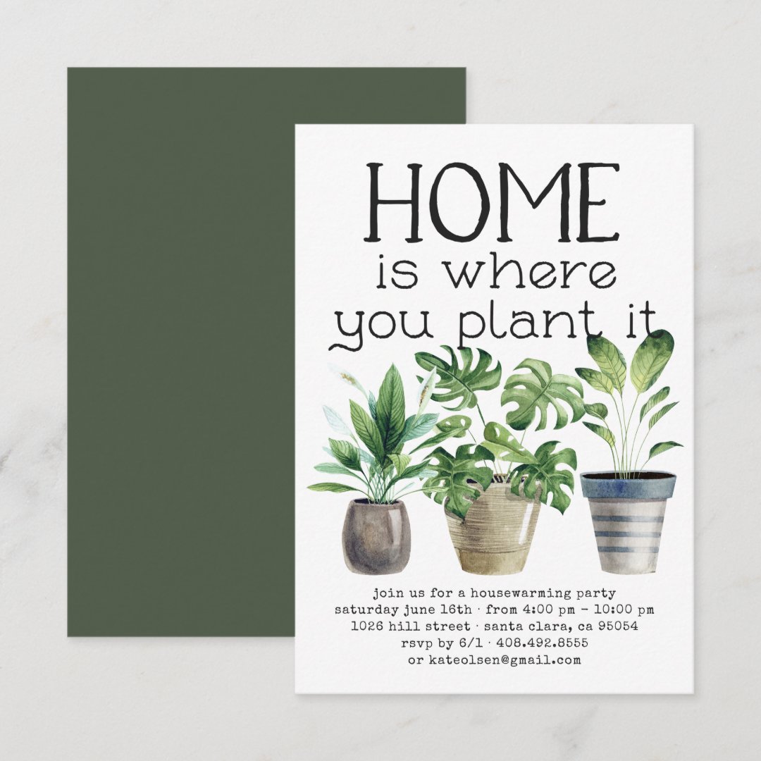 Potted Plant | Housewarming Party Invitation | Zazzle