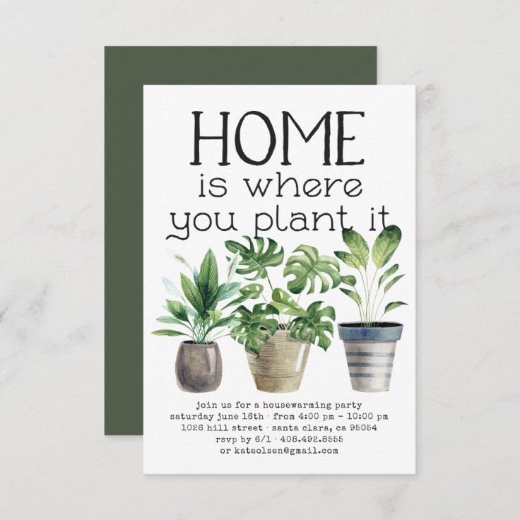 Potted Plant | Housewarming Party Invitation | Zazzle