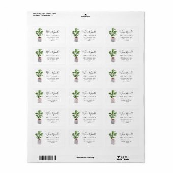 Potted Plant We Moved New Address Label | Zazzle