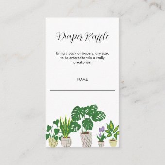 Potted Plants Baby Shower Diaper Raffle Ticket Enclosure Card | Zazzle