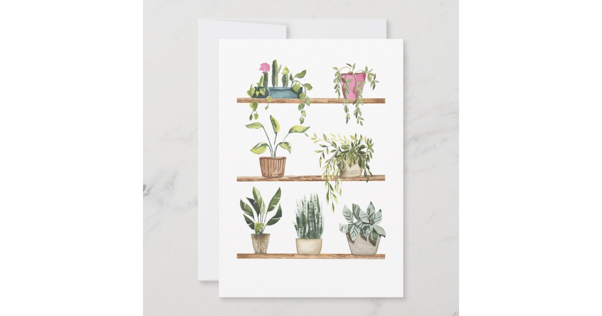 Potted plants display thank you card | Zazzle