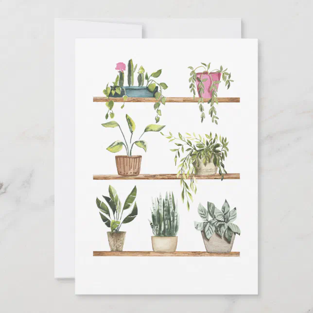 Potted plants display thank you card | Zazzle