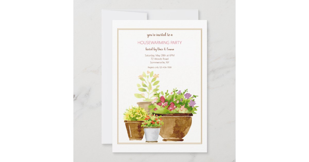 Potted Plants Invitation | Zazzle