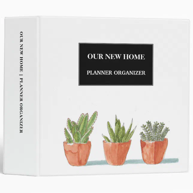 Potted plants Our new home organizer planner 3 Ring Binder | Zazzle