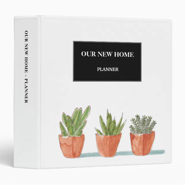 Potted plants Our new home organizer planner 3 Ring Binder | Zazzle