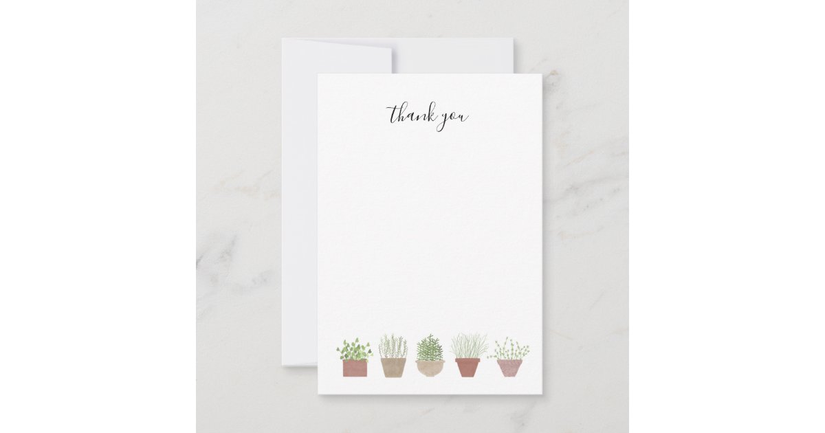 Potted Plants thank you note | Zazzle