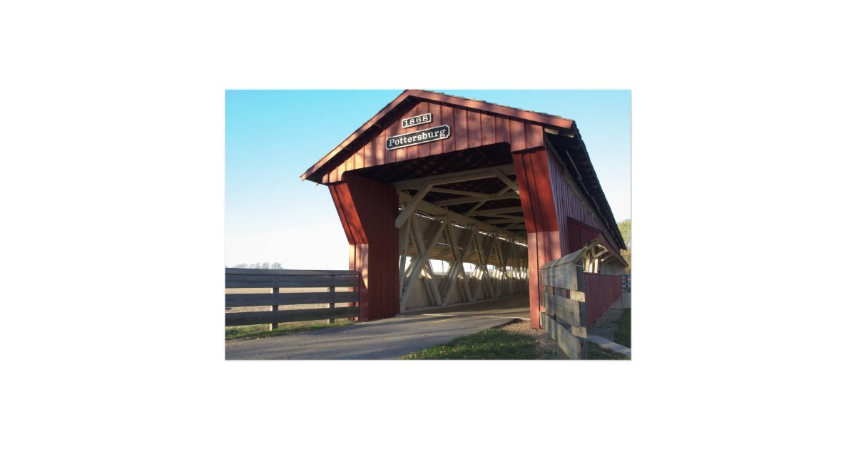 Pottersburg Covered Bridge, Ohio Photo Print | Zazzle