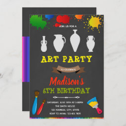 Pottery art party birthday invitation | Zazzle