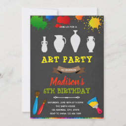 Pottery art party birthday invitation | Zazzle