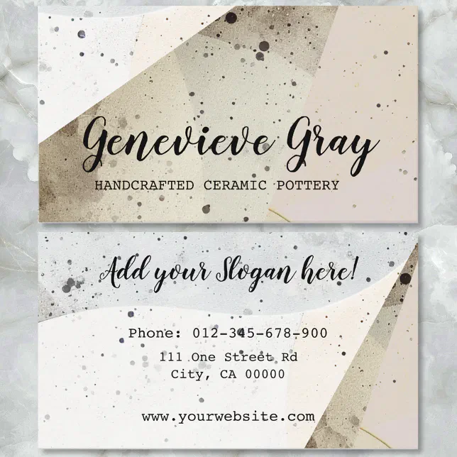 Pottery Handcrafted Modern Calligraphy Script Art Business Card | Zazzle