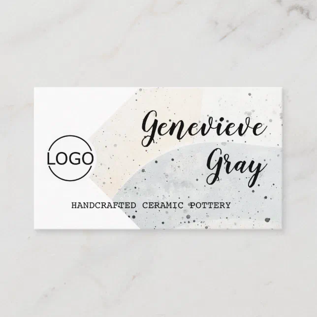 Pottery Handcrafted Modern Calligraphy Script Logo Business Card | Zazzle