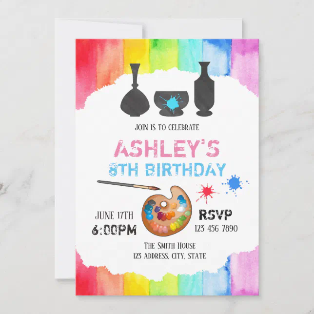Pottery painting invitation | Zazzle