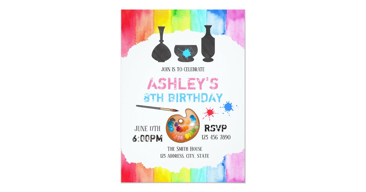 Pottery painting invitation | Zazzle.com