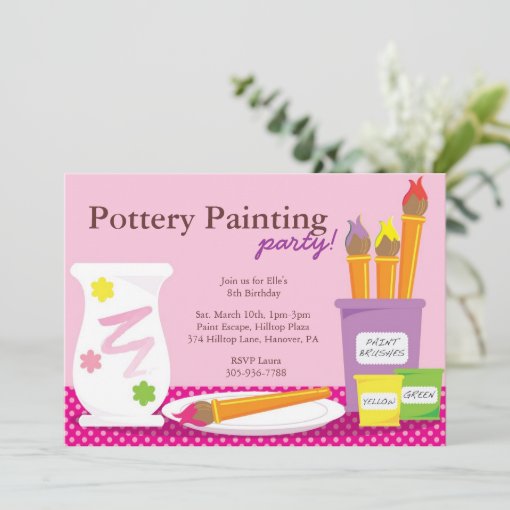 Pottery Painting Party Invitations | Zazzle