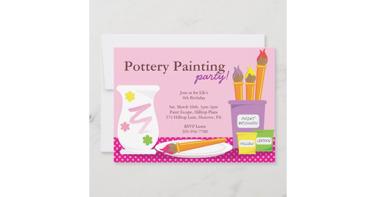 Pottery Painting Party Invitations | Zazzle
