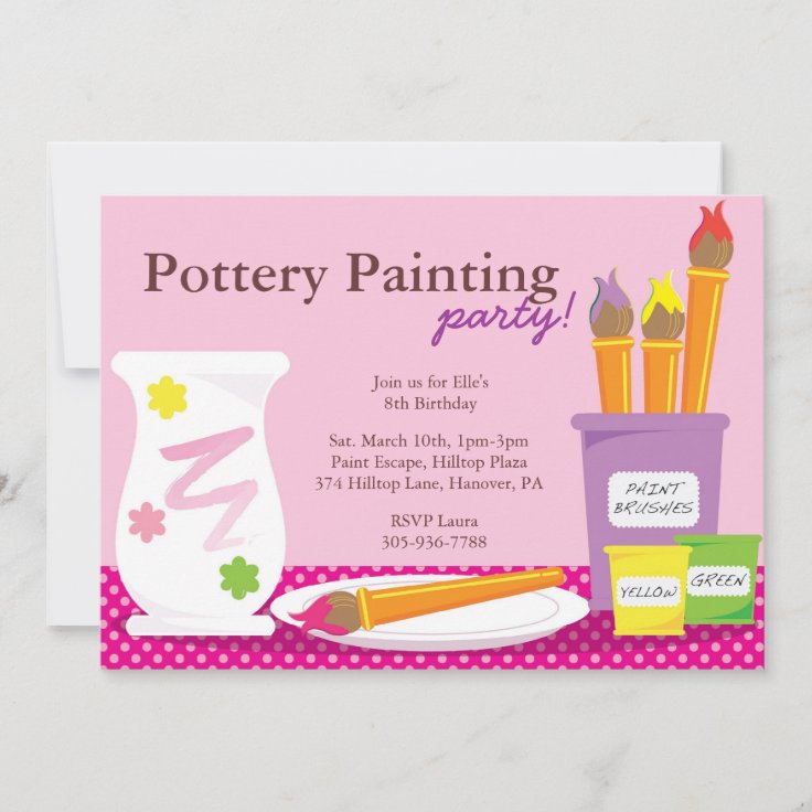 Pottery Painting Party Invitations | Zazzle