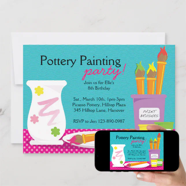 Pottery Painting Party Invitations | Zazzle