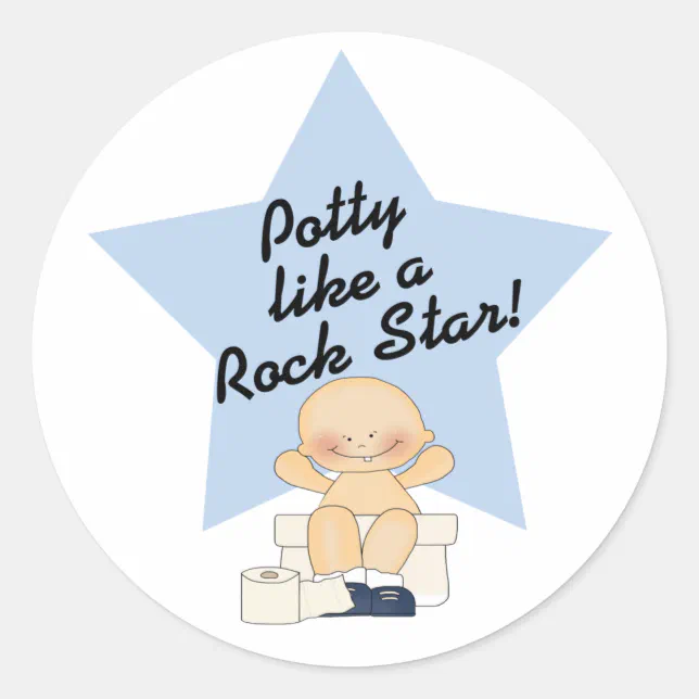 Potty Like A Rock Star Classic Round Sticker | Zazzle
