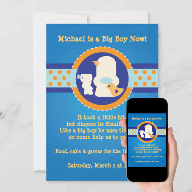 Potty Training Party Invitation | Zazzle