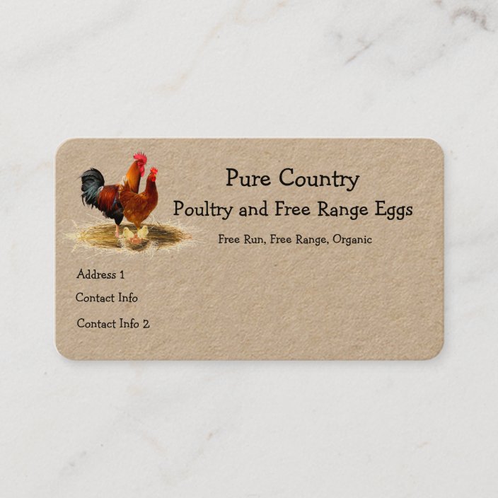 Poultry, Chicken, Eggs Free Run, Organic Business Card | Zazzle.com