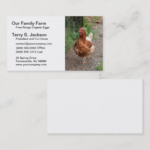 Poultry Farm Business Card | Zazzle