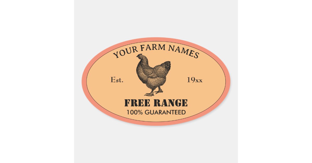Poultry Farming Custom Chicken Label Sticker | Zazzle