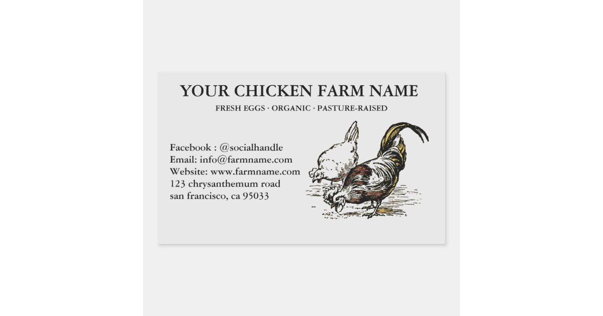 Poultry Farming Editable Chicken Label Sticker | Zazzle